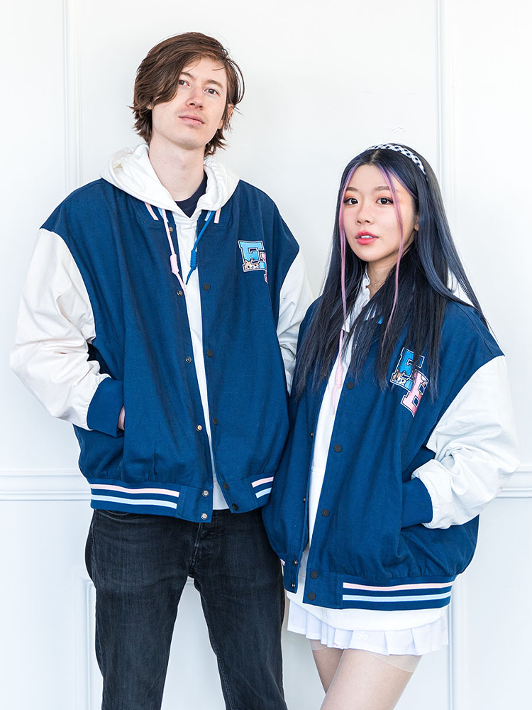 EBIKO HIGH! Navy Varsity Jacket – Ebiko